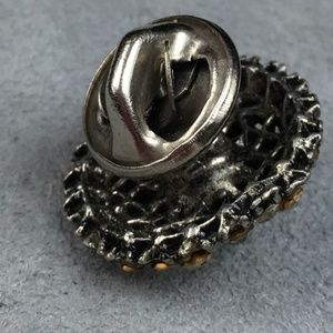 Vintage | Jewelry | Vintage Rhinestone Lapel Pin 3 Diameter | Poshmark